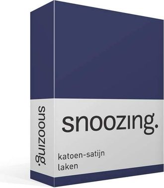 Snoozing Baumwollsatin - Bettlaken - 280x300 cm - Navy