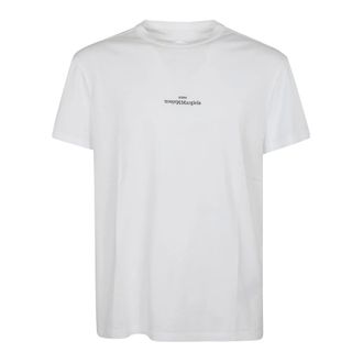 Maison Margiela Homme, Tops, Blanc, Taille: L T-Shirt Logo Distordu