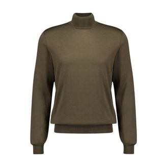 Boglioli Homme, Pulls, Vert, Taille: 2XL Pull à Col Roulé en Laine Vierge Vert