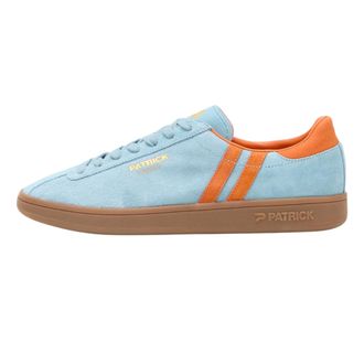 Patrick Monaco Sneaker f&uuml;r Herren, Wildleder, Cupsohle (Hellblau/Orange)