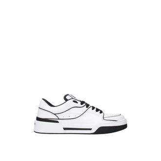 Dolce & Gabbana Homme, Chaussures, Blanc, Taille: 41 EU Leather Low-Top Baskets