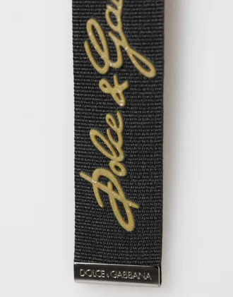 Dolce & Gabbana Logo-Engraved Metal Hardware Key Case - Black