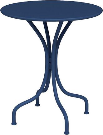 Vente-Unique Table ronde de jardin D.60 cm en m&eacute;tal - Bleu nuit - MIRMANDE de MYLIA