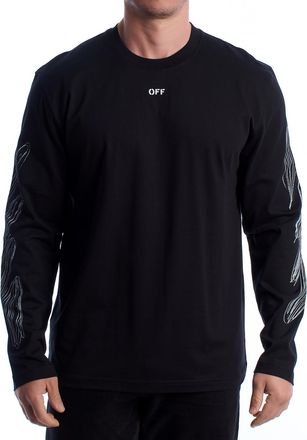 Off-white Herren Langarm-T-Shirt Scribble Diags 44MAB086G5J0051001