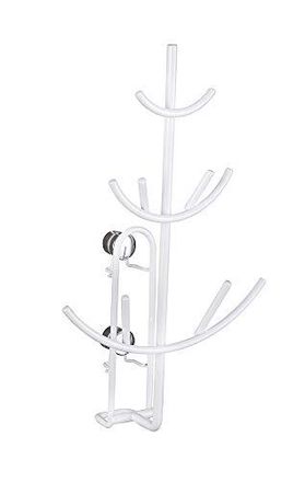 WENKO Schmuckbaum Classic Plus - Schmuckständer mit hochwertigem Rostschutz, Stahl, 15 x 26 x 7.5 cm, Weiß