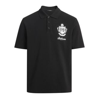 Balmain Bedrucktes College Poloshirt - - Tops - Herren - Schwarzk - M
