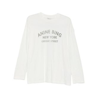 Anine Bing Femme, Sweatshirts et sweats &agrave; capuche, Blanc, Taille: 40 FR SweaT-shirt &agrave; col rond
