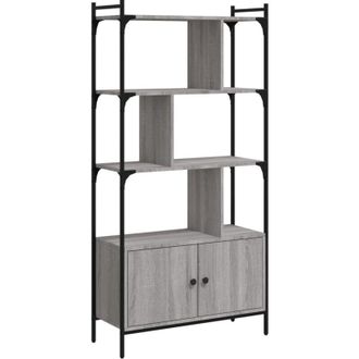 vidaXL B&uuml;cherregal mit T&uuml;ren Grau Sonoma 76,5x30x154,5cm Holzwerkstoff - Vidaxl