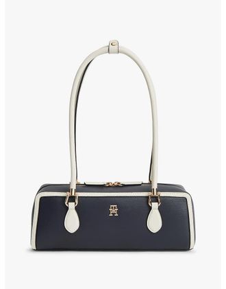 Tommy Hilfiger Sac port&eacute; &eacute;paule rectangulaire effet color block - Bleu fonc&eacute;