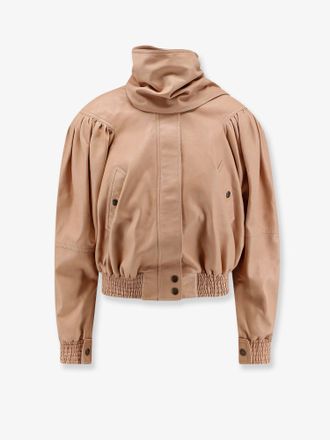 Chlo&eacute; Leather Jacket with stitched profiles - CHLOE - gender_Woman