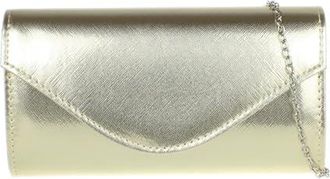 Girly HandBags Femme Pochette en simili cuir m&eacute;tallis&eacute; uni Or