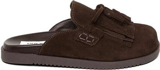 Steve Madden Maurea - Clogs aus braunem Wildleder mit Fransen