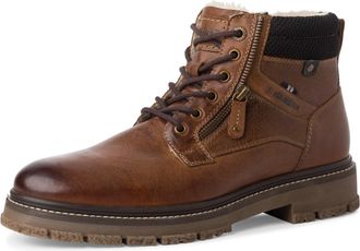 s.Oliver Herren Stiefel zum Schnüren mit Reißverschluss Gefüttert, Braun (Cognac), 43 EU