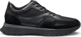 BOSS Hommes Jonah Runn Baskets en mélange de matières avec Mesh et Cuir
