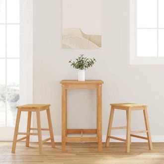 vidaXL Barst&uuml;hle 2 Stk. Massivholz Gummibaum - Vidaxl