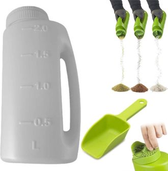 Generic Hand-Samenstreuer, Rasensaatenstreuer, Salzstreuer, Handdüngerstreuer, Mini Saatgutstreuer Dünger, Salz, Grau