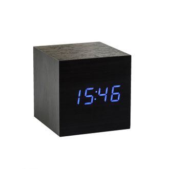 gingko GK08B10 W&uuml;rfel-Digitaluhr Click Clock Schwarz mit Blauer LED-Anzeige