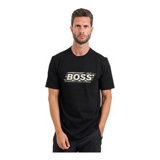 HUGO BOSS Homme, Tops, Noir, Taille: L T-shirt noir avec logo imprimé
