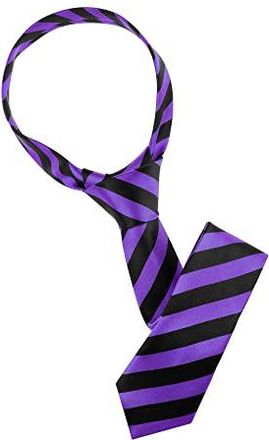 Allegra K Cravate à rayures auto-nouée classique à la mode Preppy Skinny Tie Slim Ties pour femmes hommes Violet Taille unique