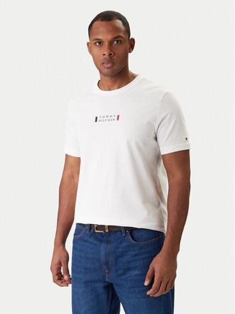 Tommy Hilfiger T-Shirt Brand Love MW0MW41453 Wei&szlig; Regular Fit