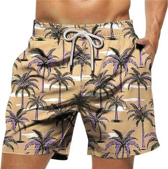 Generic Short de plage pour homme avec poches - S&eacute;chage rapide - Taille haute - R&eacute;glable, kaki, 4XL