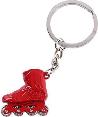 Generic Porte-cl&eacute;s en alliage de zinc avec pendentif chaussure &agrave; roulettes, porte-cl&eacute;s de voiture, cadeau de f&ecirc;te, Rouge, taille unique