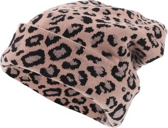 Valiclud Damen Winterm&uuml;tze Mit Leopardenmuster Doppellagige Warme Strickm&uuml;tze Beanie Aus Wolle F&uuml;r Herbst Und Winter Innen Und Au&szlig;en