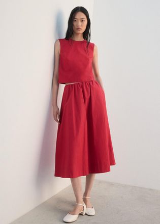Mango Crop Top mit Kn&ouml;pfen rot - Damen - XS - MANGO
