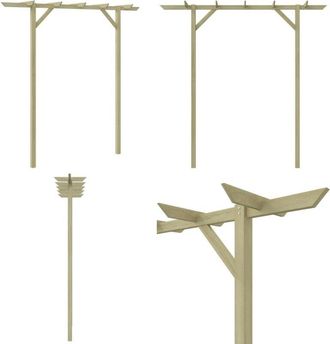 vidaXL Vidaxl - Pergola de jardin 205 x 40 x 203 cm Bois - belvédère - belvédères - Home & Living - Brun