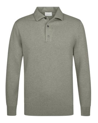 Profuomo Langarm Strick-Poloshirt mit Tencel in