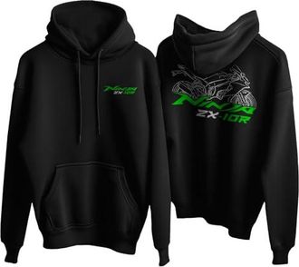 Generic Ninja ZX-10R (2004-2025) Sweat &agrave; capuche pour homme et femme, cadeau pour amateurs de motard, Noir - 2021-2025, Large