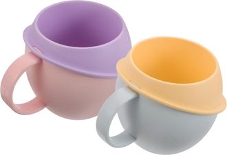 Cabilock 2stücke Kunststoff Mundspülbecher Mit Henkel Badezimmer Zahnbürstenbecher Durchsichtiger Trinkbecher Für Wasserbehälter Unzerbrechlicher Spülbecher Or