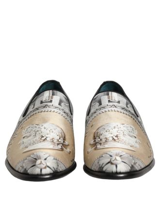 Dolce & Gabbana Mens Multicolor Roman Slip On Dress Loafers Shoes Leather