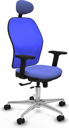 Piqueras y Crespo B&uuml;rostuhl mit 2D-Armlehnen, h&ouml;henverstellbarer Lendenwirbelst&uuml;tze und festem Kopfteil, ausgestattet mit Syncro/Traslack und injiziertem Schaumstoff, B