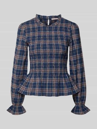 Christian Berg Bluse mit Smok-Details und R&uuml;schen&auml;rmeln