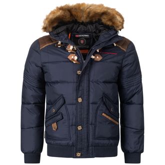 Geographical Norway Herren Winterjacke Belphegore Navy -XXL - mit UD Beanie