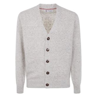 Brunello Cucinelli Homme, Pulls, Gris, Taille: M Gilet Tricot Classique