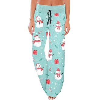 Generic Pantalon Chaud Femme, Pantalon Hiver Femme Christmas Pants De Jogging DéContracté à Imprimé Festif Confortable Taille éLastique De SurvêTement Doux av