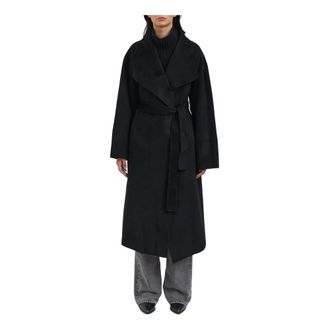 Soft Goat G&uuml;rtelmantel - - Coats - Damen - Schwarzk - S