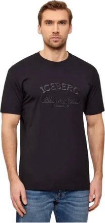 Iceberg Homme, Tops, Noir, Taille: 2XL Tee Logo Milano Italia