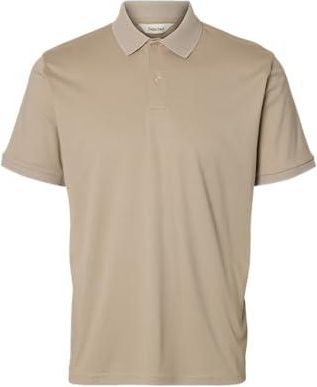 Selected Slhfave Button SS Polo Noos, Crème