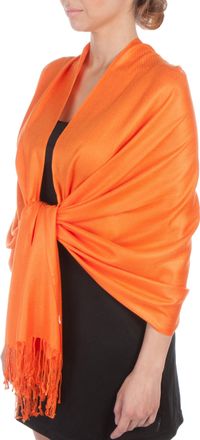 Sakkas 78 X 28 Silky Soft Solid Pashmina Schal/Wrap/Stola - Orange