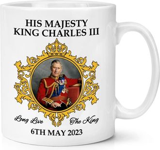 Gift Base King Charles III 2023 Tasse, 284 ml, Königskrönung, Gedenkgeschenk für Seine Majestät 6. Mai 2023