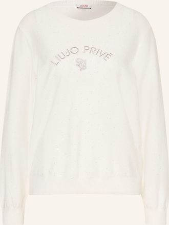 Liu Jo Liu Jo Pullover Mit Schmucksteinen Und Pailletten weiss