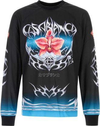 Casablanca Homme, Tops, Multicolore, Taille: M T-shirt &agrave; Manches Longues Graphique