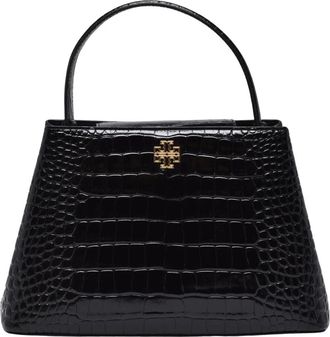 Tory Burch Femme, Sacs, Noir, Taille: ONE Size Britten Embossed Satchel