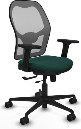 Piqueras y Crespo Verstellbarer Stuhl mit 2D-Armen, h&ouml;henverstellbare Lendenwirbelst&uuml;tze, ausgestattet mit Syncro/Traslack und Schaumstoff, Grau/Flaschengr&uuml;n