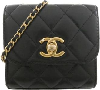 Chanel Sac bandouli&egrave;re vintage en cuir pr&eacute;-poss&eacute;d&eacute; - Femme - Pre-owned - Noir - Taille: ONE Size