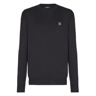 Balmain Femme, Sweatshirts et sweats &agrave; capuche, Noir, Taille: 44 FR Classic Crew Neck SW