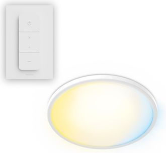 Philips Superslim Deckenleuchte inkl. Fernbedienung, 5 voreingestellte Lichtszenen, stufenloses Dimmen bis zu 1%, einfache Steuerung& Installation, schlankes 